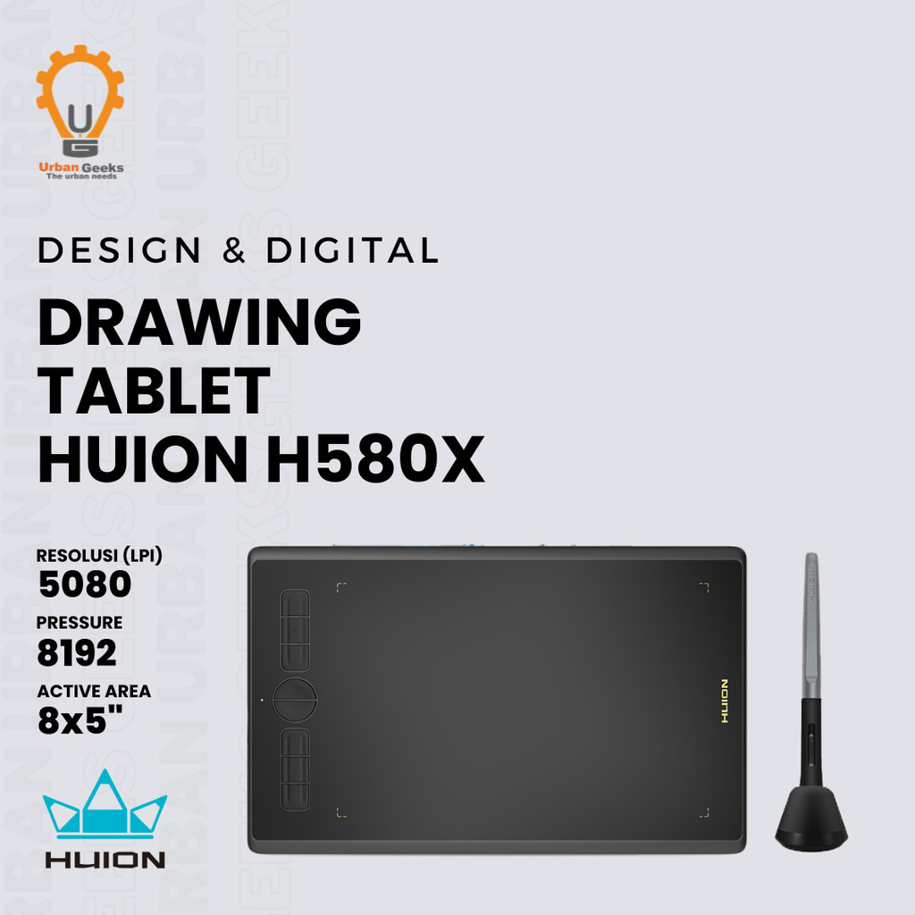 Jual HUION Graphics Tablet Inspiroy H580X Beginners Drawing Pen Tablet ...