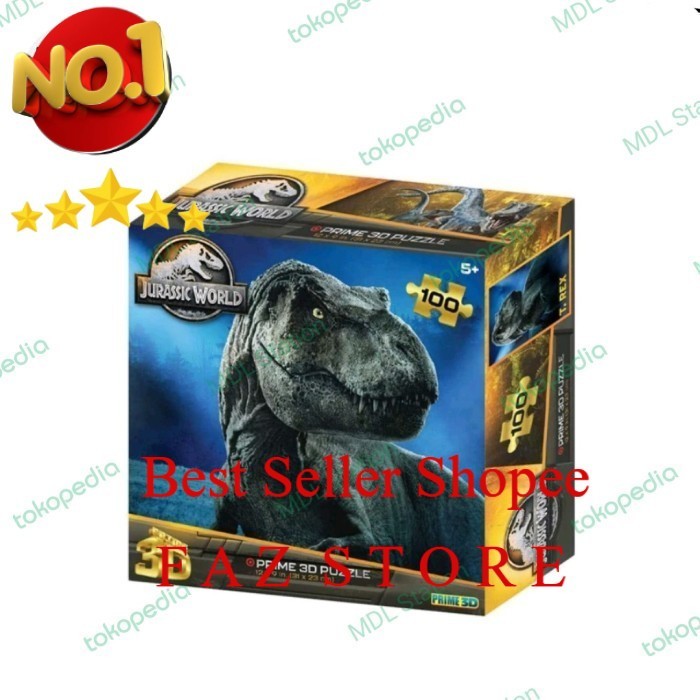 Jual Jurassic World PRIME 3D PUZZLE 100 Pcs Puzzle Dinosaurus T Rex TOY ...