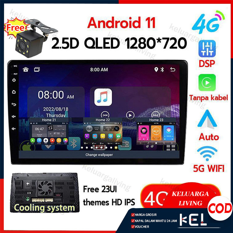 Jual 【with kipas pendingin】 4G+32G IPS Screen Head Unit 7/9/10 Inch Car Android 13 Navigasi ...