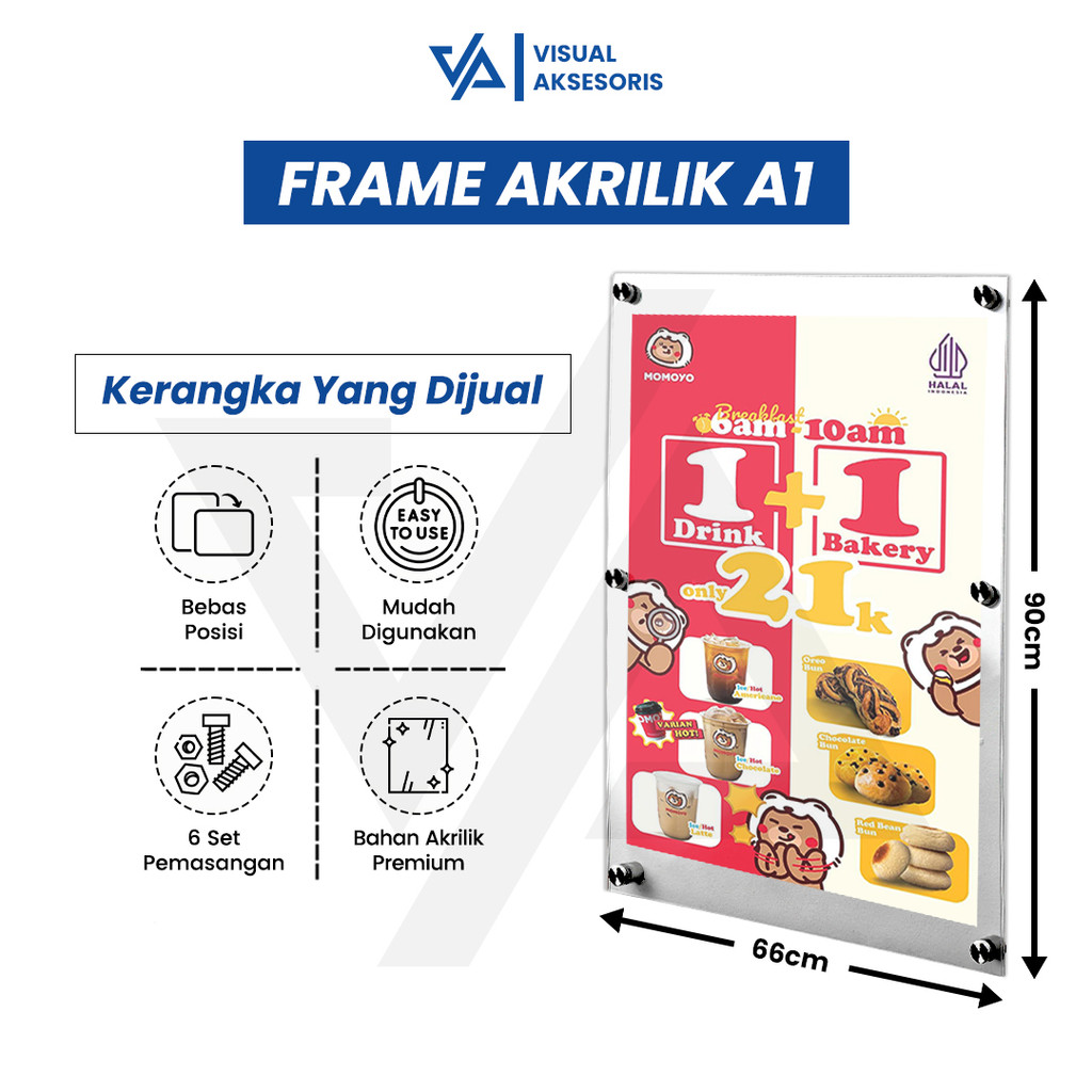 Jual Frame Dinding Akrilik A1 | Bingkai Poster Dinding | Frame Display ...
