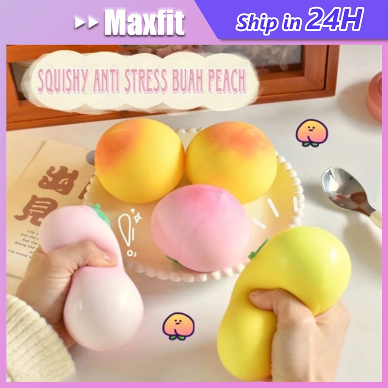 Jual Mainan Squishy Antistress bentuk Buah Fruit Peach Ball Squishy ...