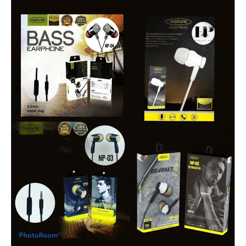 Jual Hf Headseat PREMIUM NEPTUNE Original Super bass | Shopee Indonesia
