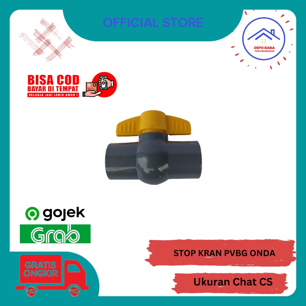 Jual Onda Stop Kran PVBG Polos Plastik Ukuran 1 Inch Ball valve ...