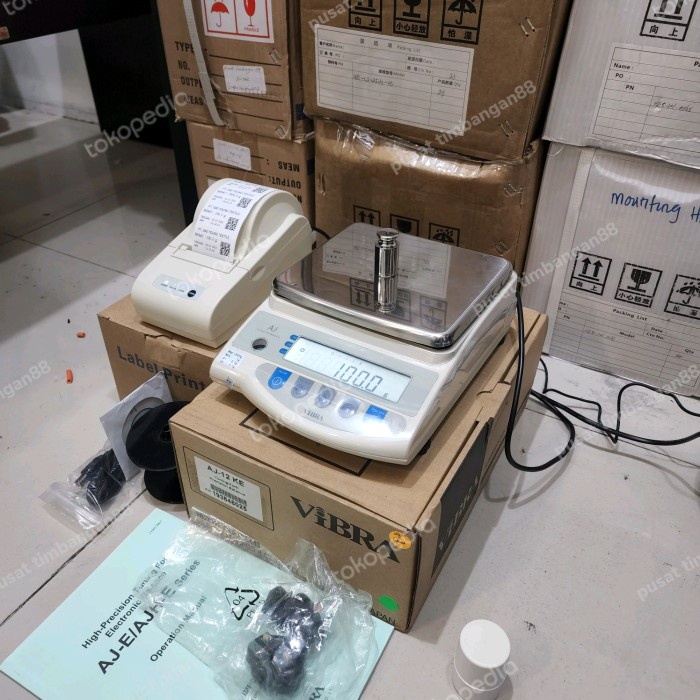 Jual Timbangan Analitical Balance VIBRA AJ 12KE 12kg x 0,1g + printer ...
