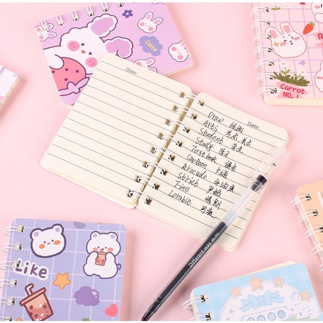 Jual Notebook Ring Mini A7 Buku Tulis Memo Catatan Spiral Isi 80 Lembar ...