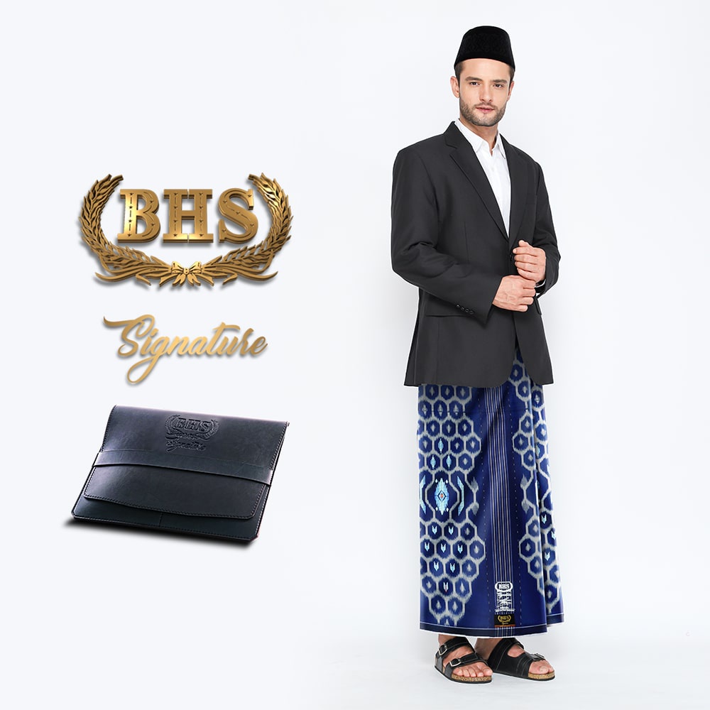 Jual Sarung BHS Signature Gold Motif S74 SIF Biru Tua | Shopee Indonesia