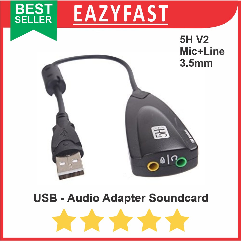 Jual USB Soundcard Adapter 3.5mm Jack Audio Speaker Microphone PC ...