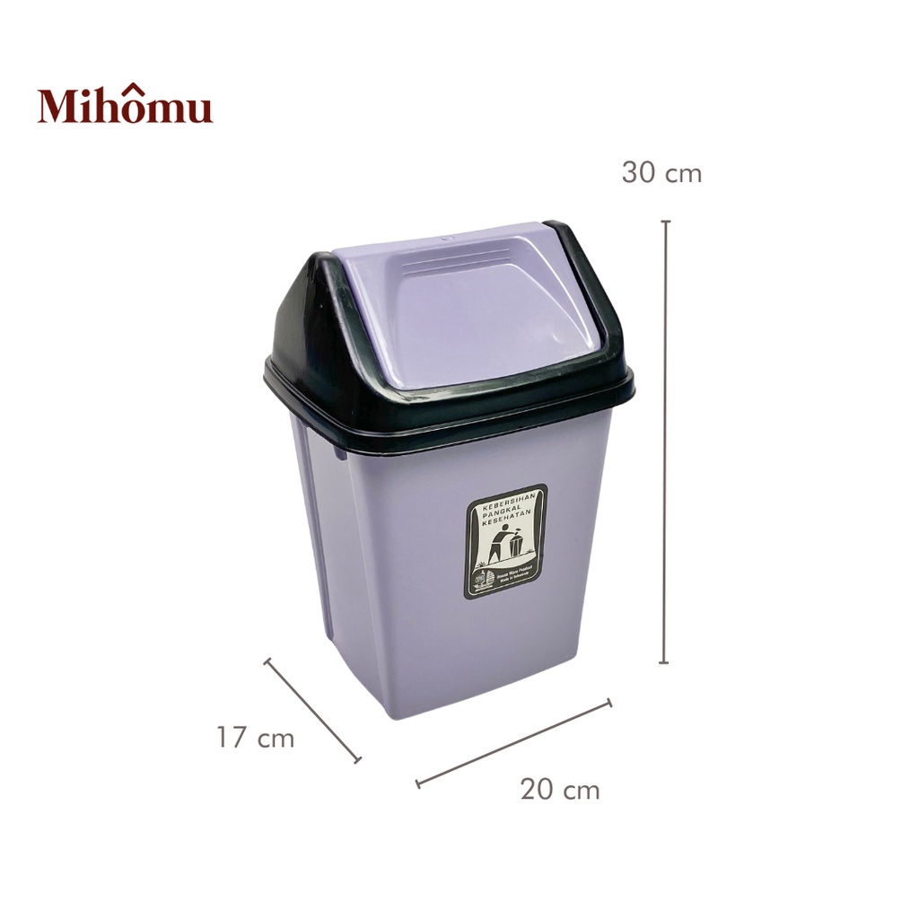 Jual Tempat Sampah Goyang Segi Tutup Plastik Abu Kecil/Tempat Sampah Swing 5 Liter 10 Liter ...