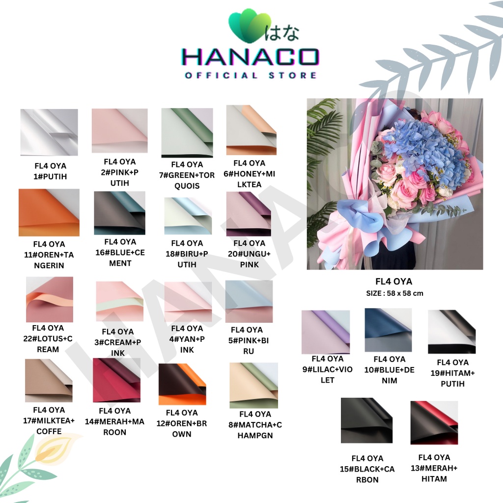 Jual HANACO - (5 LEMBAR) - FL4 OYA SMALL 38.5*45cm Kertas Bunga Buket ...