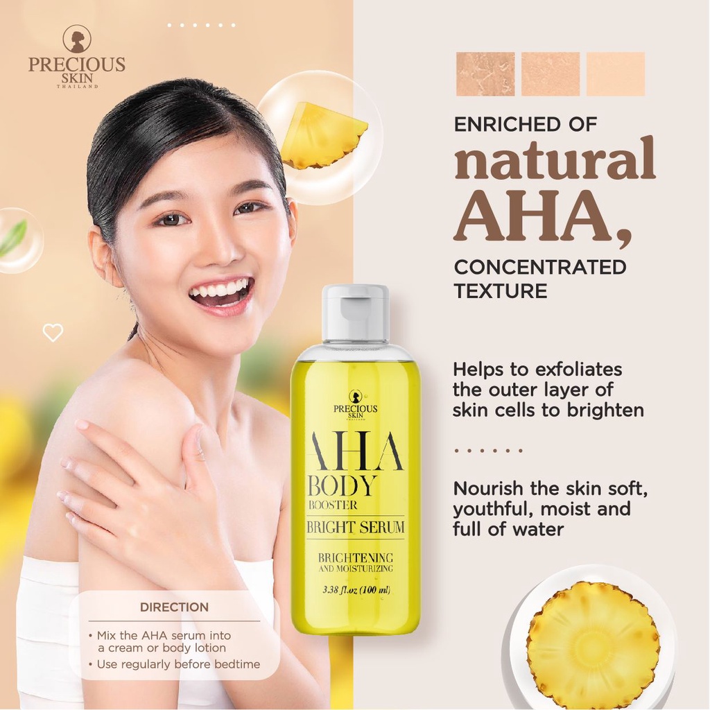 Jual COD Precious Skin AHA Body Booster Bright Serum 100ml | Shopee Indonesia