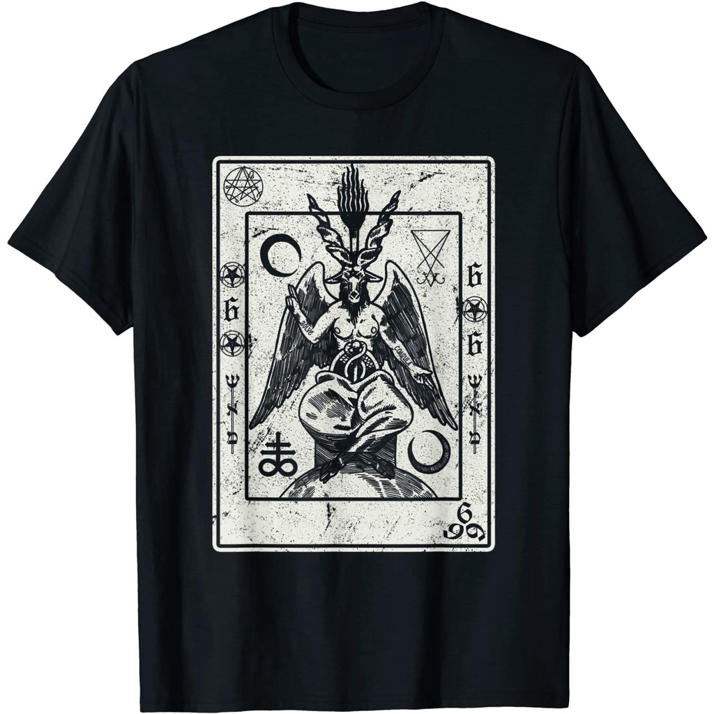 Jual KAOS Baphomet Occult Satan Goat Head Devil Tarot Card Design T ...