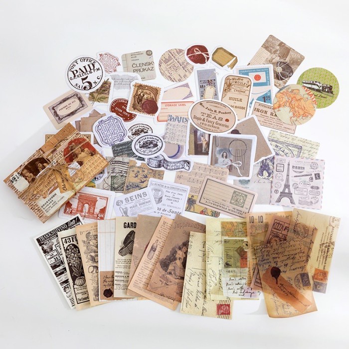 Jual Scrapbook Stickers Supplies Box Isi 60 Lembar Stiker Art Paper ...