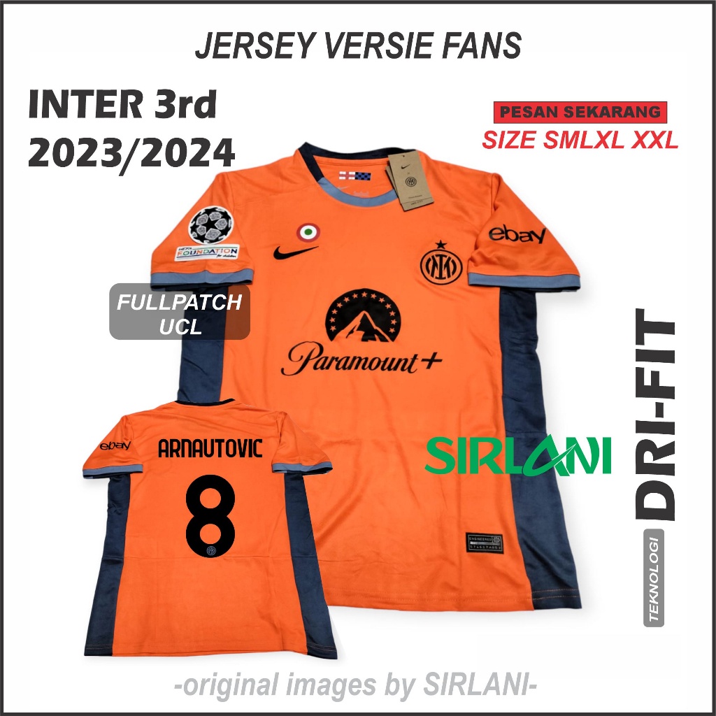 Jual JERSEY INTER 3rd OREN NEW MUSIM 2023/2024 JERSEY BOLA INTER MILAN ...