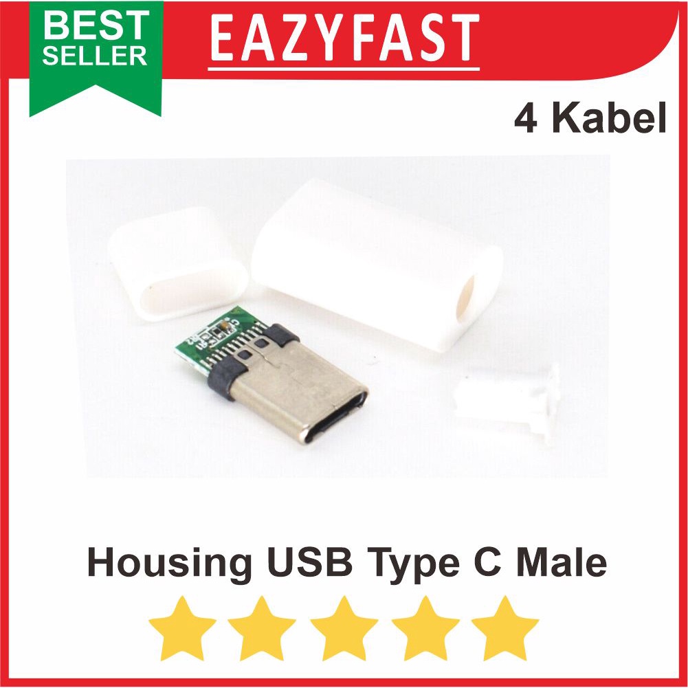 Jual Socket Jack USB C Connector Male Jantan DIY Rumah Housing | Shopee ...