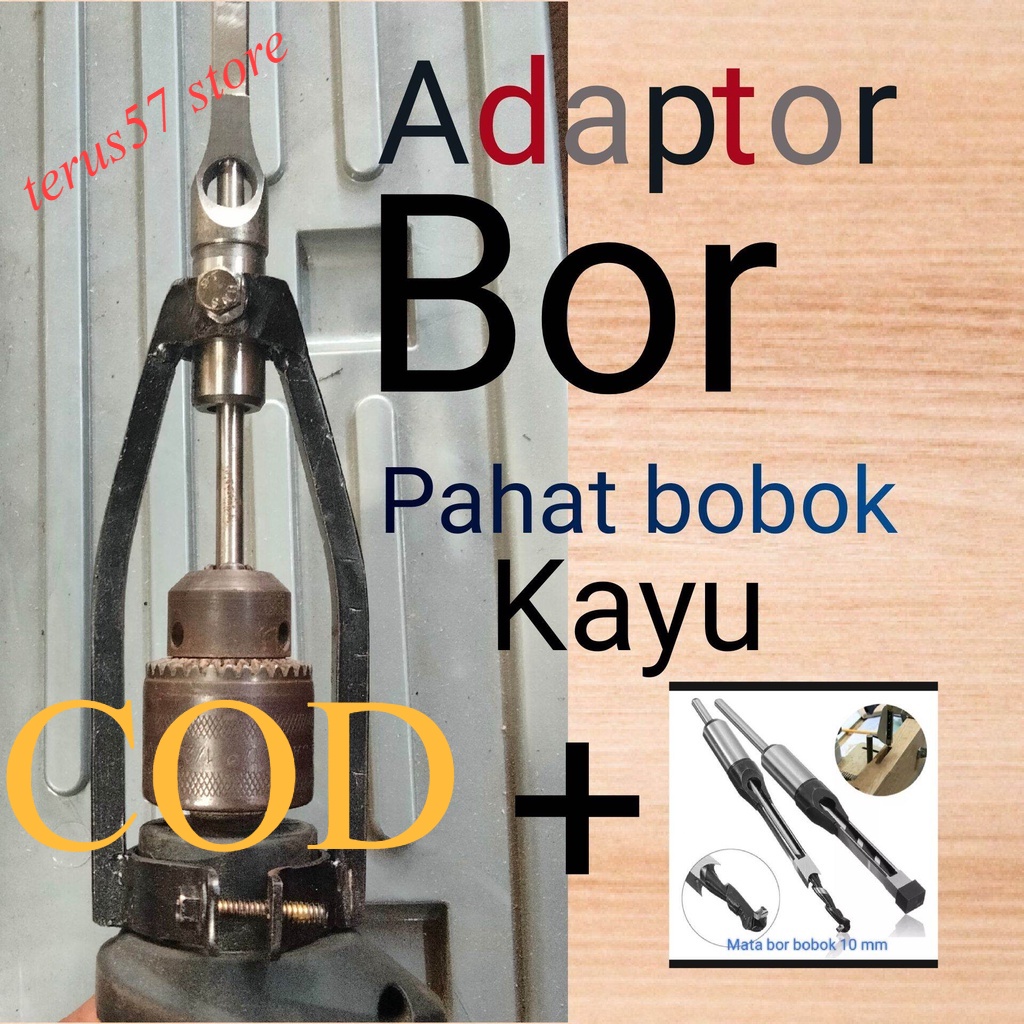Jual DUDUKAN BOR BOBOK KAYU / Adaptor bor bobok kayu bor manual bor ...