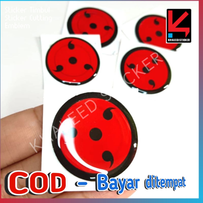 Jual Stiker timbul Sharingan 3 tomoe Emblem kaliper rem stiker motor Hp ...