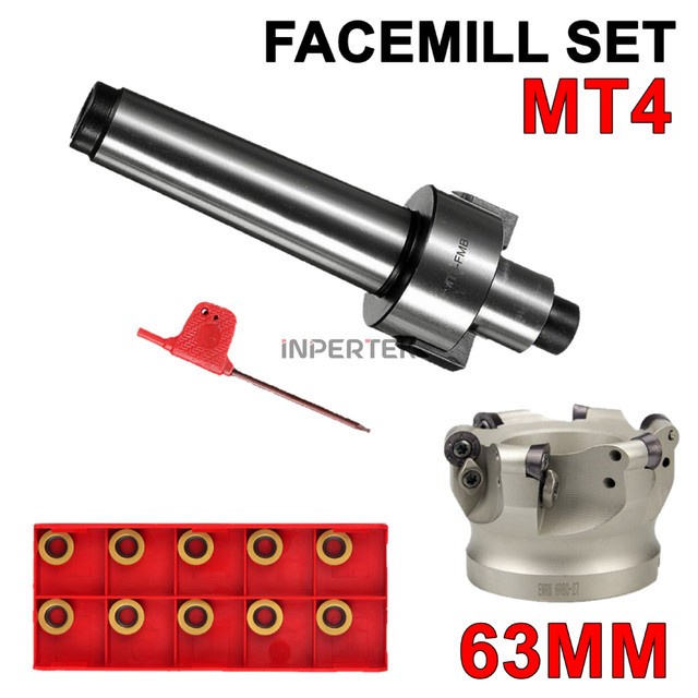 Jual Paket Arbor Set MT4 FMB22 Facemill 63mm Insert RPMW 10 Taper EMR ...