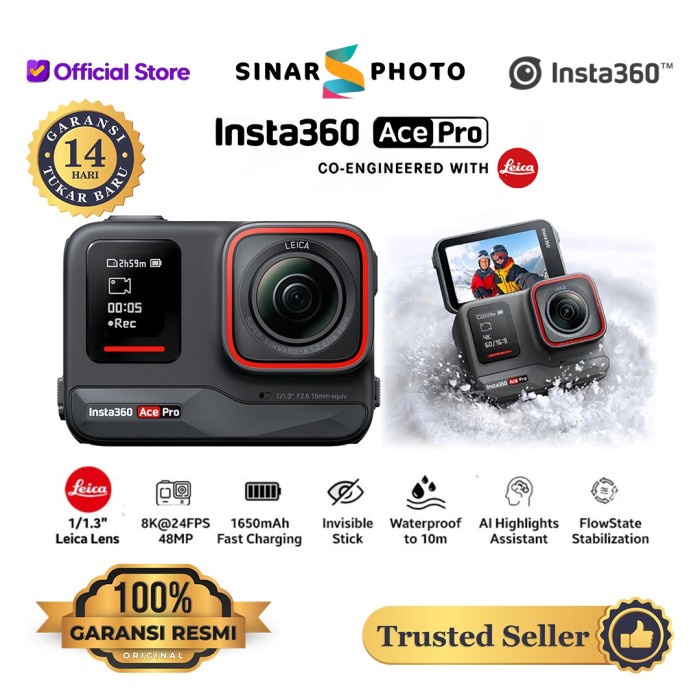 Jual Insta360 Ace Pro Action Cam - Insta 360 Ace Pro Camera - Garansi Resmi | Shopee Indonesia