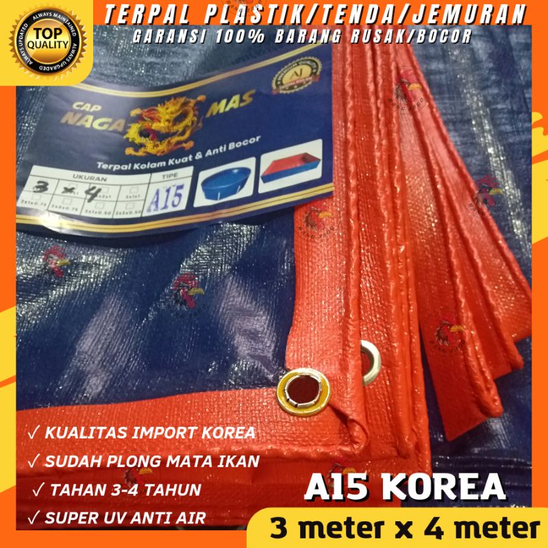 Jual NAGA MAS Terpal A15 3x4 Meter Tenda Plastik Lembaran Biru Oren ...