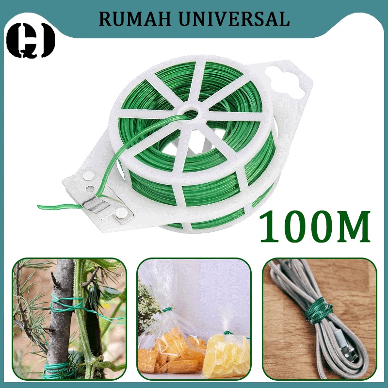 Jual 100M Kawat Kabel Pengikat / Green Coated Wire Twist Tie / kabel ...