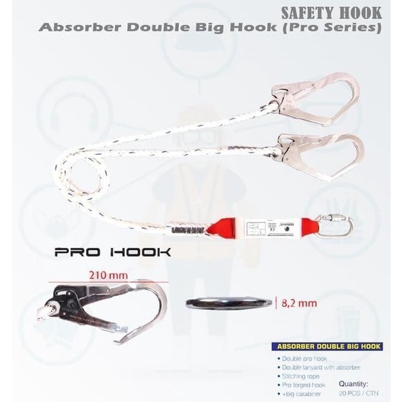 Jual Lanyard Pro Absorber Double Big Hook Besar Gosave -IDT | Shopee Indonesia
