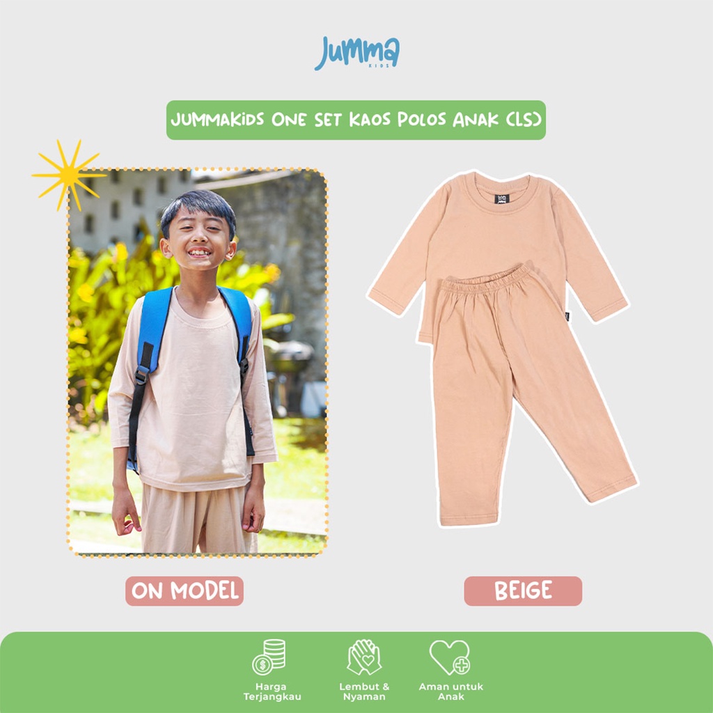 Jual JummaKids One Set Panjang Polos Anak Beige | Shopee Indonesia