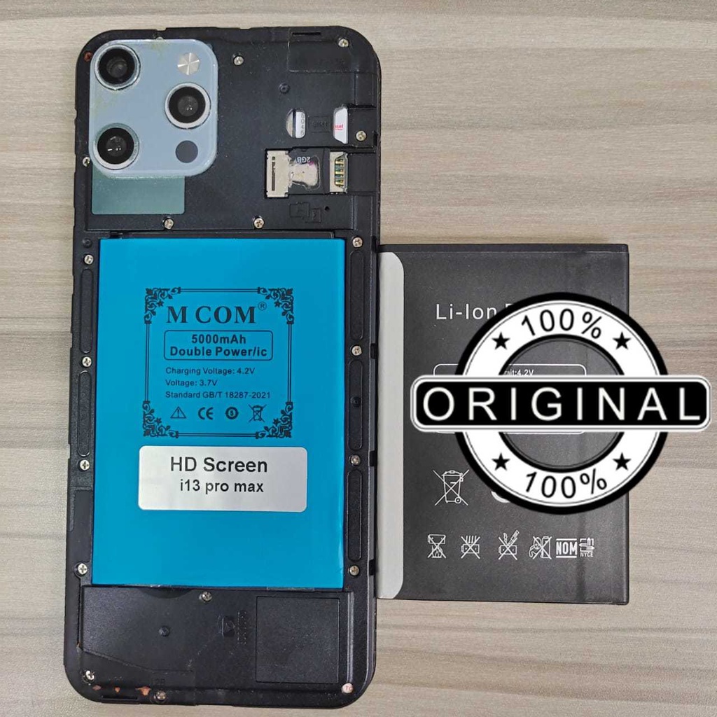 Jual Battery Batere Batre Baterai Double Power Mcom HD Screen i13 Pro Max Kapasitas 5000 Mah ...