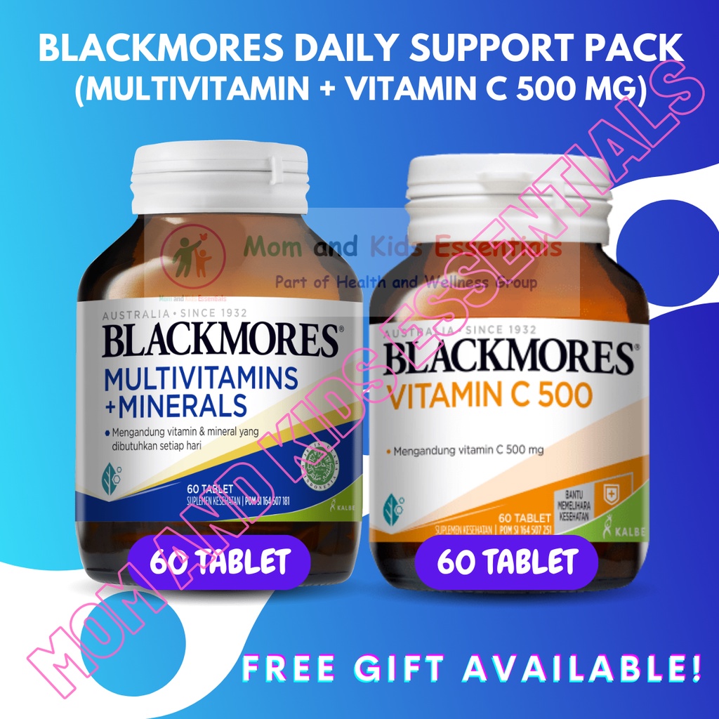 Jual PAKET BLACKMORES MULTIVITAMINS MINERALS 60 TABLET DAILY IMMUNE 500 MG VITAMIN C 500 MG 60 ...