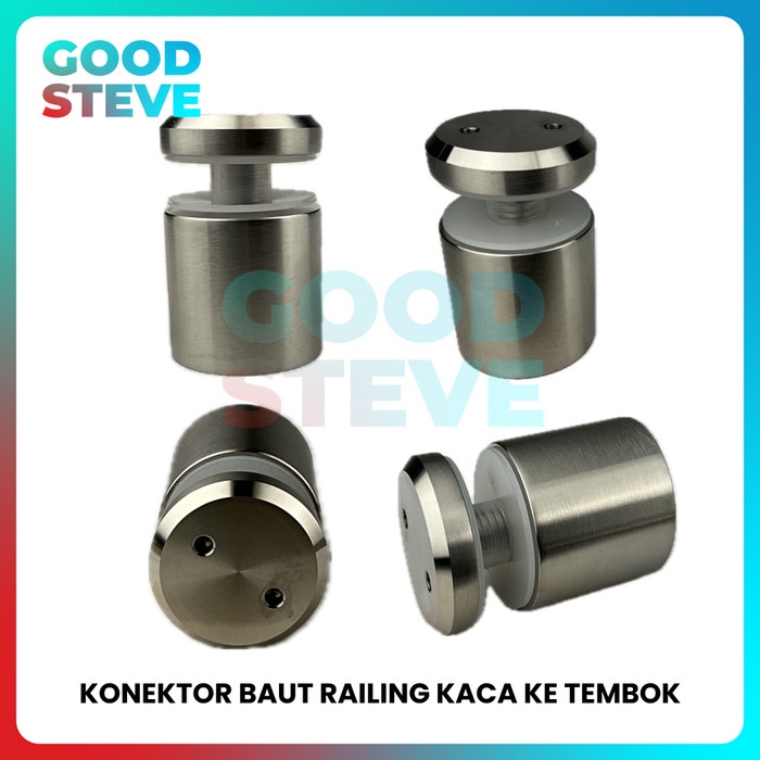 Jual Konektor Baut Railing Kaca Ke Tembok Pin Padat Stainless 3CM - SS ...