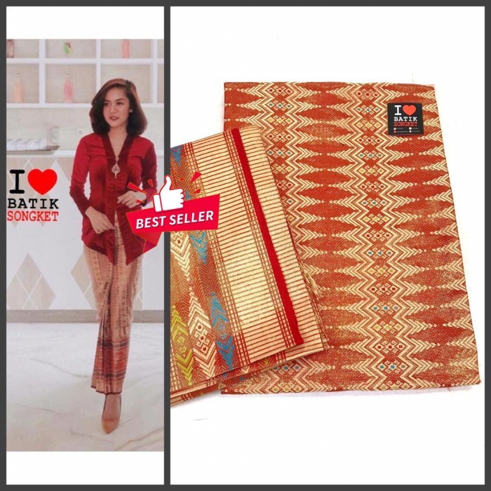 Jual promosi toko Songket thailand warna merah cabe mesin makasar ...