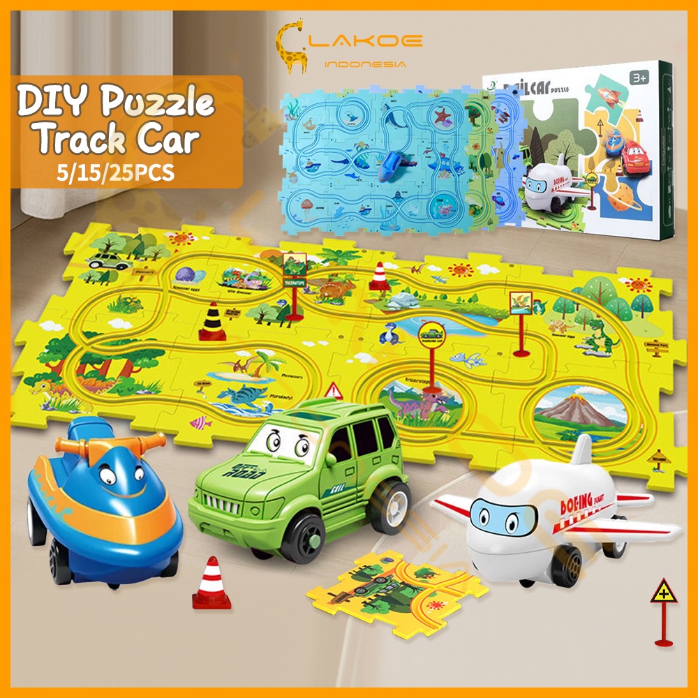 Jual LAKOE Mainan Puzzle Track DIY Elektrik Anak Set Mainan Mobil ...