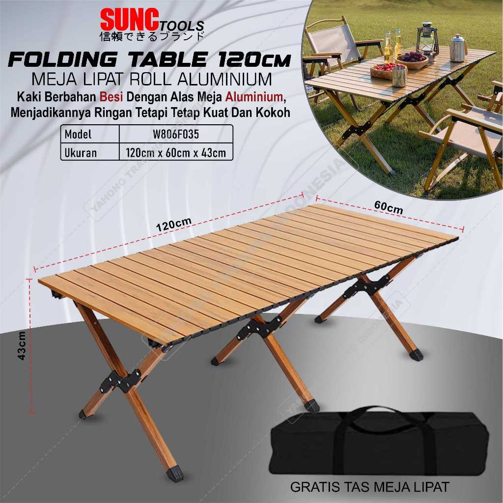 Jual Meja Lipat Folding Outdoor Meja Camping Piknik Roll Aluminium ...