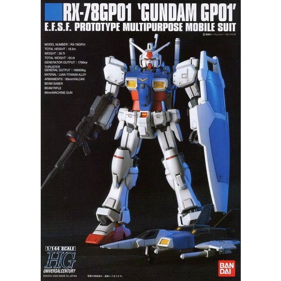 Jual Bandai HG HGUC 1/144 RX-78 GP01 Gundam Zephyranthes GP 01 | Shopee Indonesia