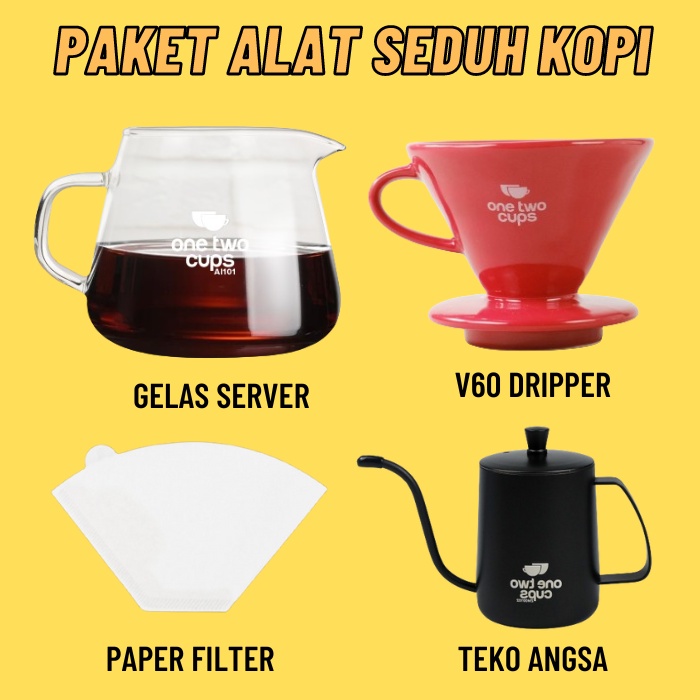 Jual Paket Alat Seduh Kopi Manual Brew V60 + Dripper Drip Coffee Maker Teko Leher Angsa ...