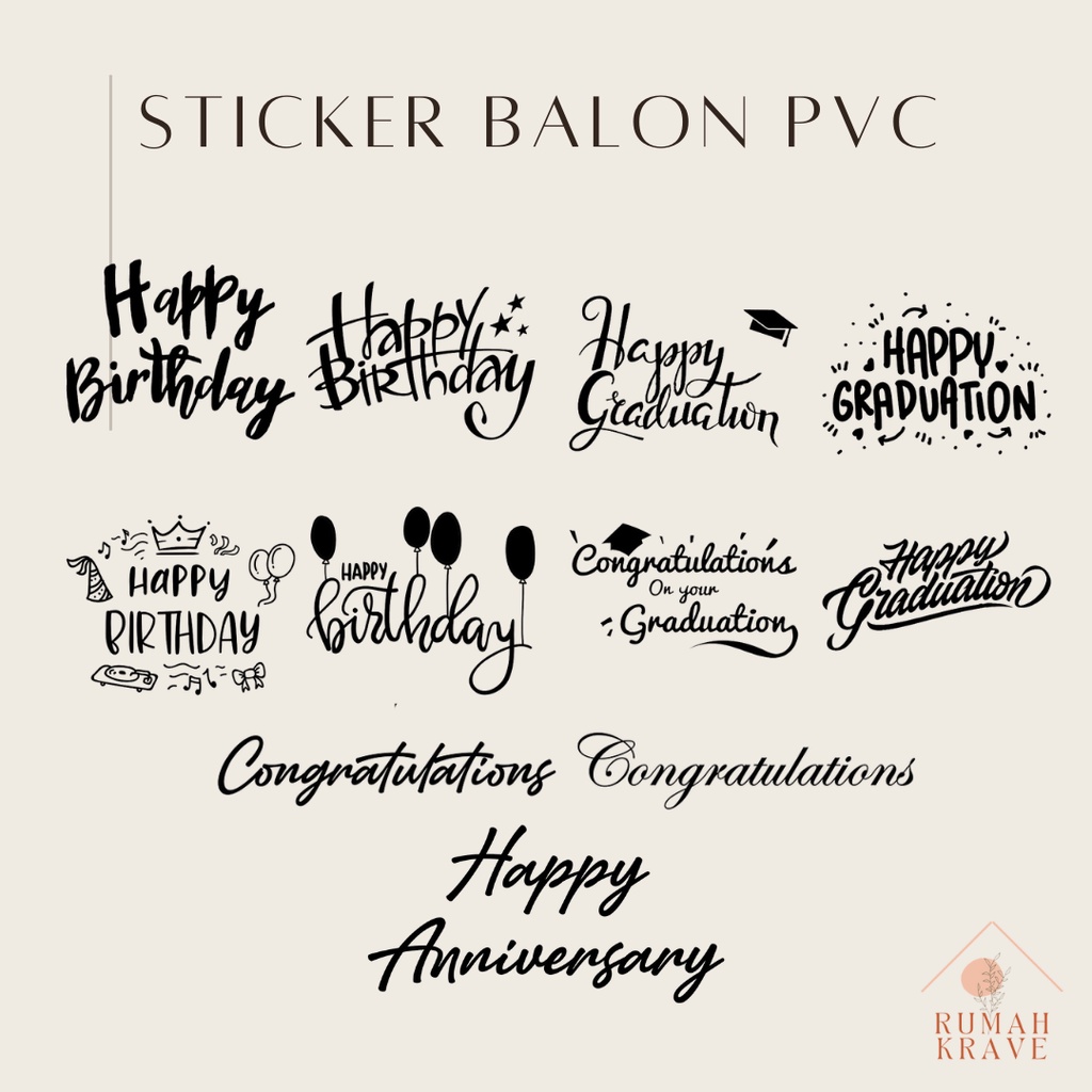 Jual RUMAH KRAVE - Sticker Balon PVC 20cm | Shopee Indonesia