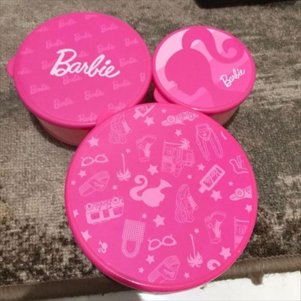 Jual MINISO x BARBIE Food Storage / Tempat makan bulat isi 3Pcs ...