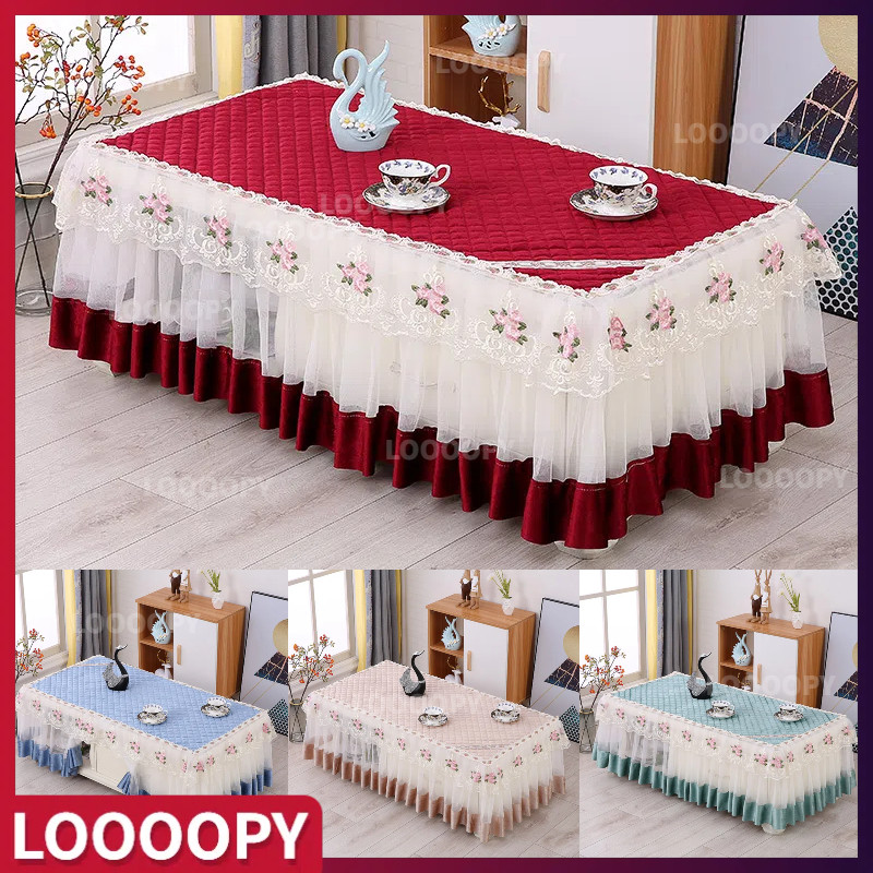 Jual LOOOOPY 55cmx110cm Rectangle Lace Tablecloth Table Runner Taplak ...