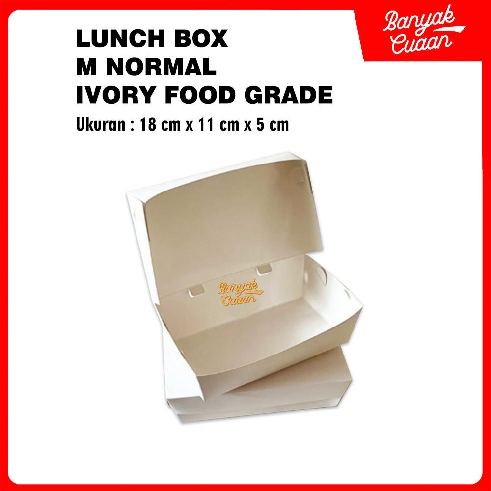 Jual LUNCH BOX IVORY (1 pcs) / SIZE M / Bahan Ivory Laminasi PE Food ...