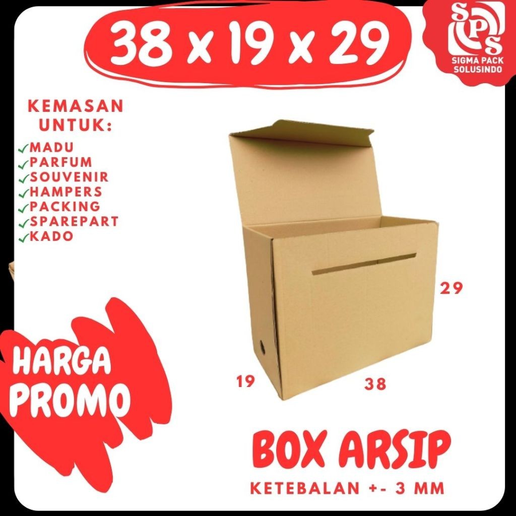 Jual Custom Box File 38x19x29 Kardus Arsip Packing/polos/Arsip/File ...