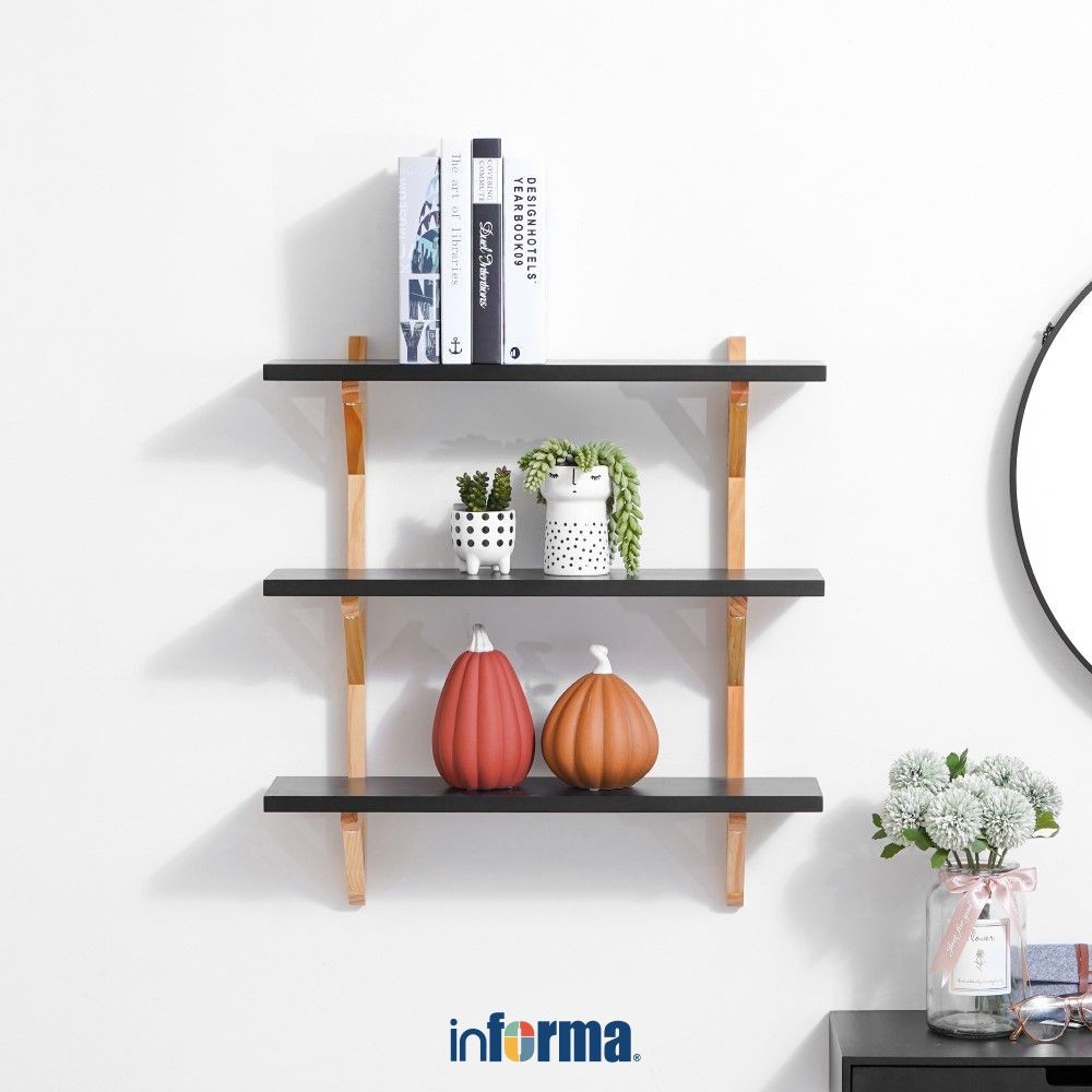 Jual Informa Waller Rak Dinding 3 Tingkat - Hitam Decorative Wall Shelf ...