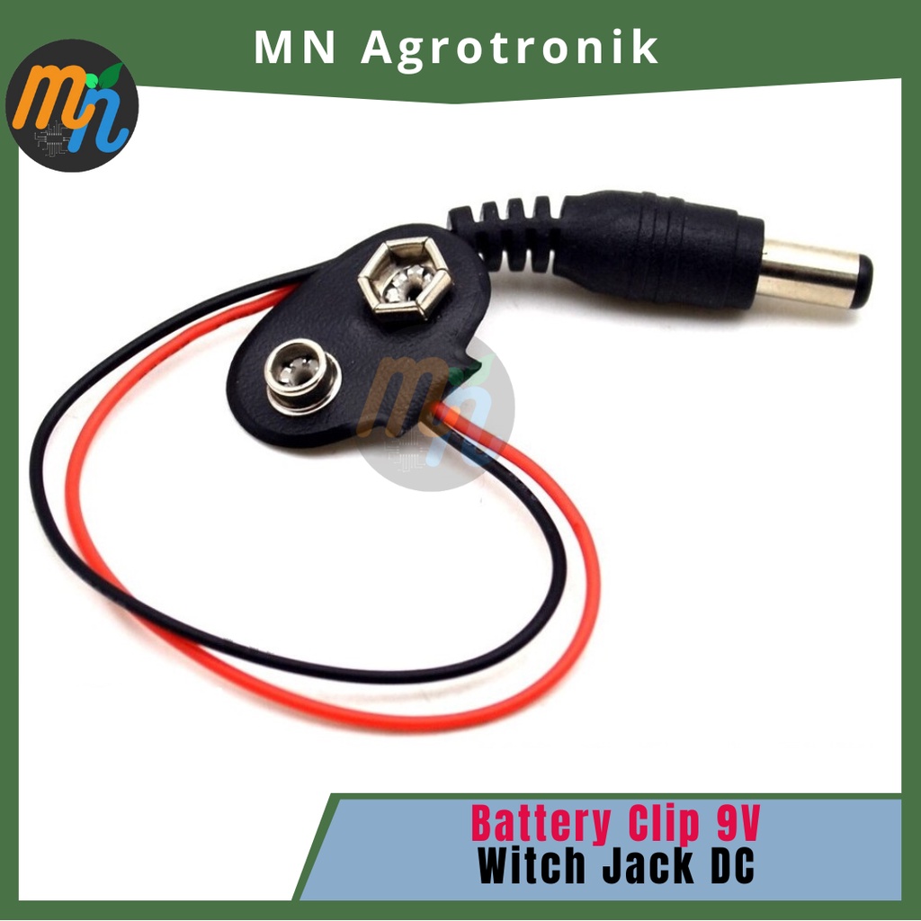 Jual 9V BATTERY BATERAI CLIP ADAPTER WITH DC JACK ARDUINO UNO MEGA ...
