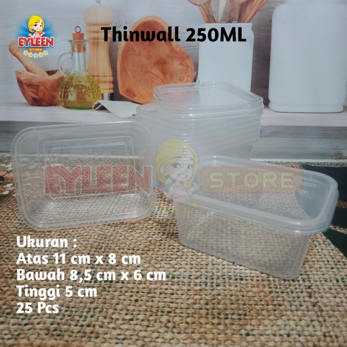 Jual Thinwall Persegi Panjang 250ML isi 25 Pcs Rectangle 250 ML | Shopee Indonesia