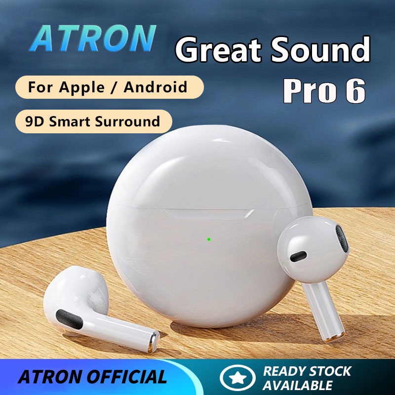 Jual Atron Pro6 Tws Wireless Earbuds Bluetooth Earphone Touch Control