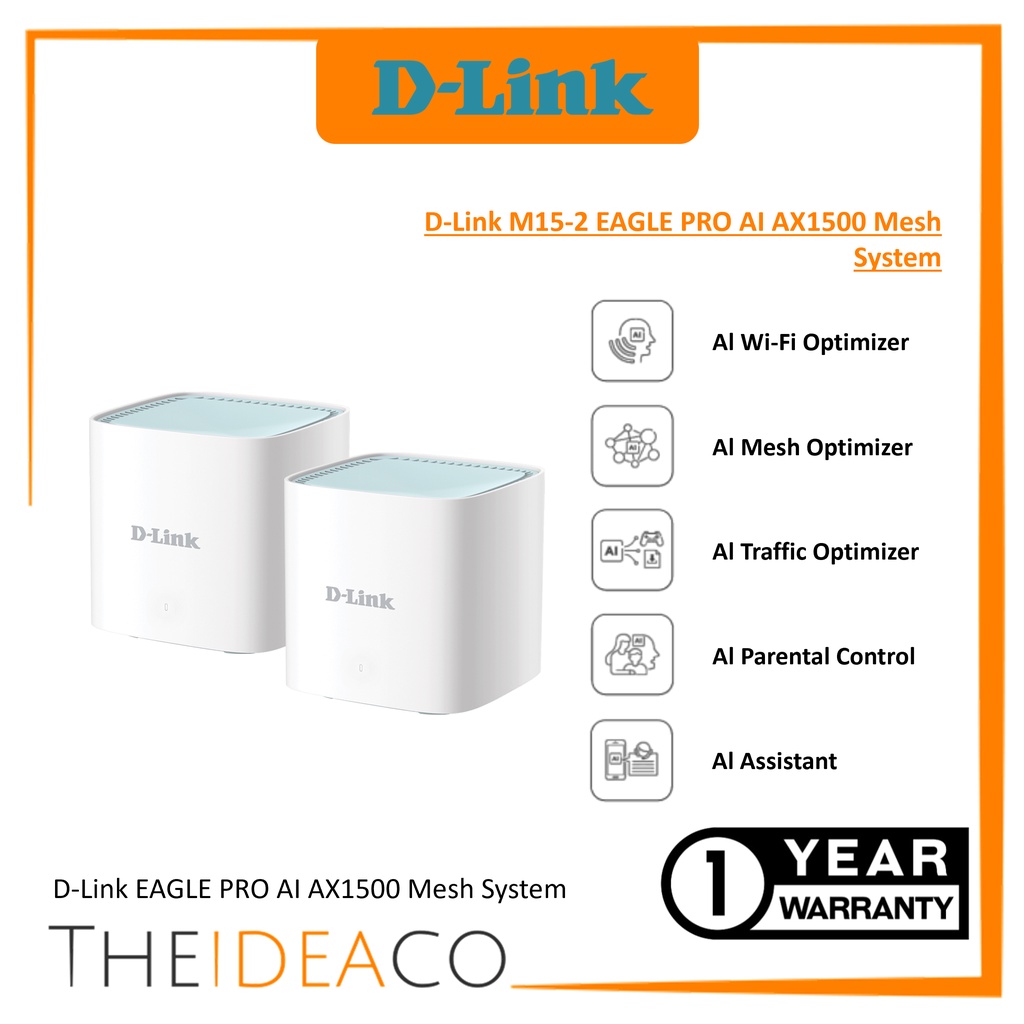 Jual D-Link M15 WiFi 6 Router EAGLE PRO AI AX1500 Mesh System | Shopee ...
