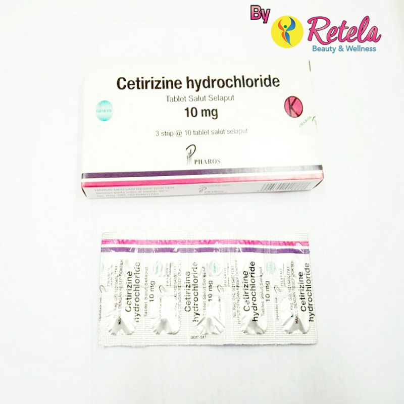Jual CETIRIZINE HCL 10MG 1 STRIP 10 TABLET OGB | Shopee Indonesia