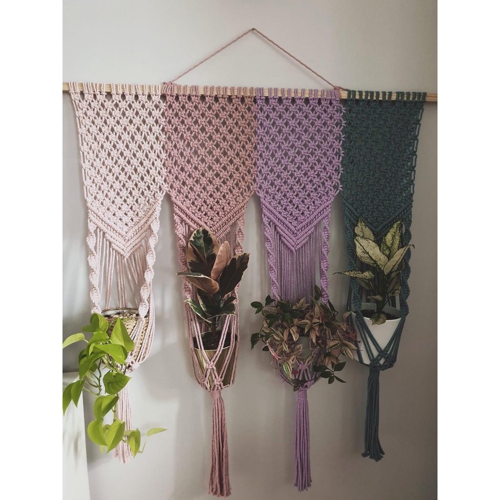 Jual PREMIUM MACRAME Pot gantung hiasan dinding dekorasi ruangan hiasan ...