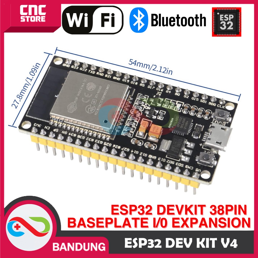 Jual ESP32 ESP-32 DOIT WIFI BLUETOOTH IOT ESP-32S DEVELOPMENT BOARD 38 ...