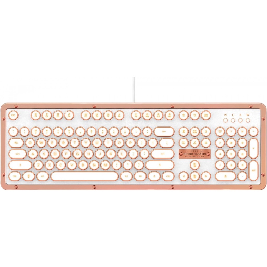 Jual Azio Retro Classic Posh MK-RETRO-L-02-US Wired Mechanical Keyboard ...