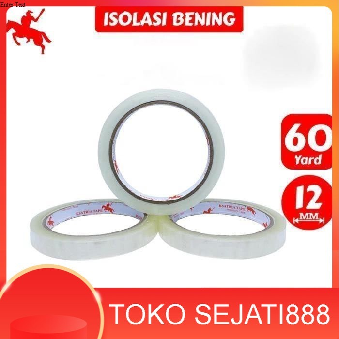 Jual Isolasi Ksatria Tape Ukuran 12mm X 60 Yard Kemasan 1 Slop isi 12 ...