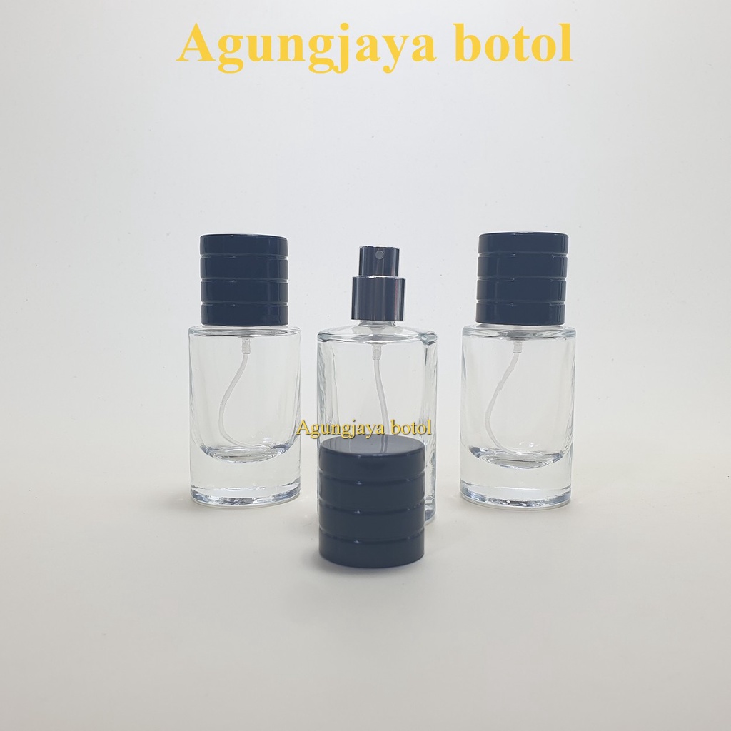 Jual Botol Kaca 30 Ml Saga Drat Cap Black / Botol Parfum / Botol Kaca ...